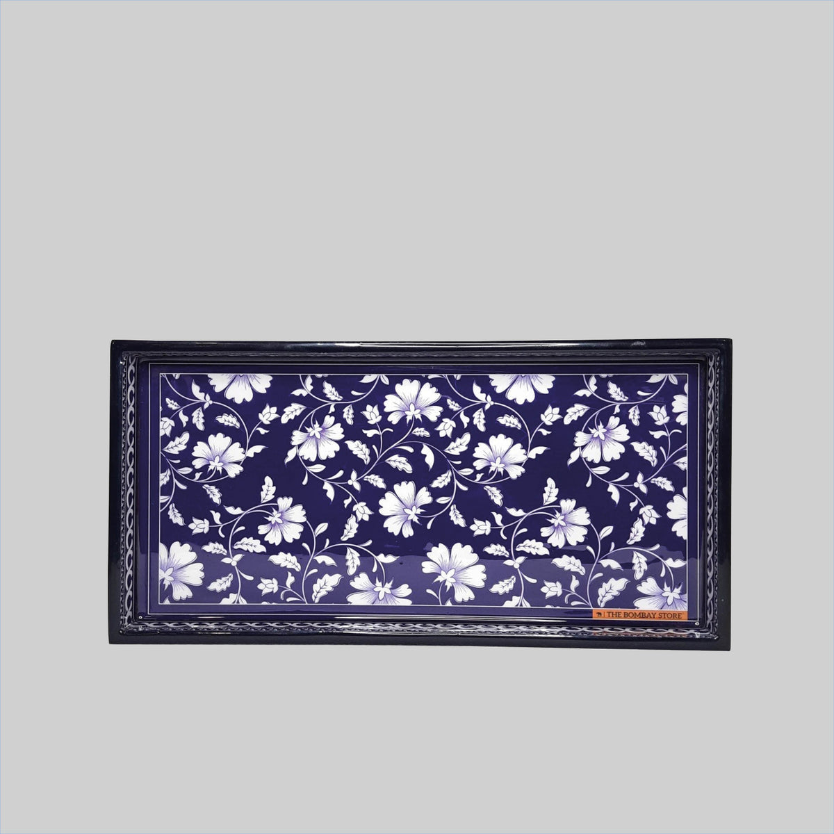 The Bombay Store - Blue Pottery Rectangle Enamel Mini tray