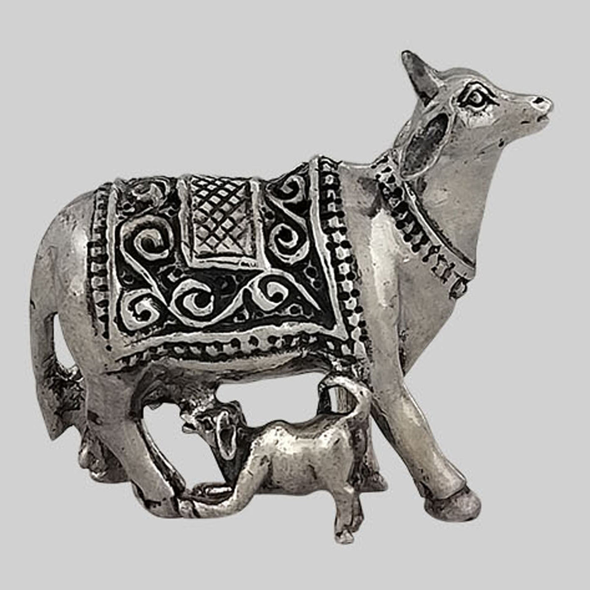 The Bombay Store Silver Cow with Calf 112 gm