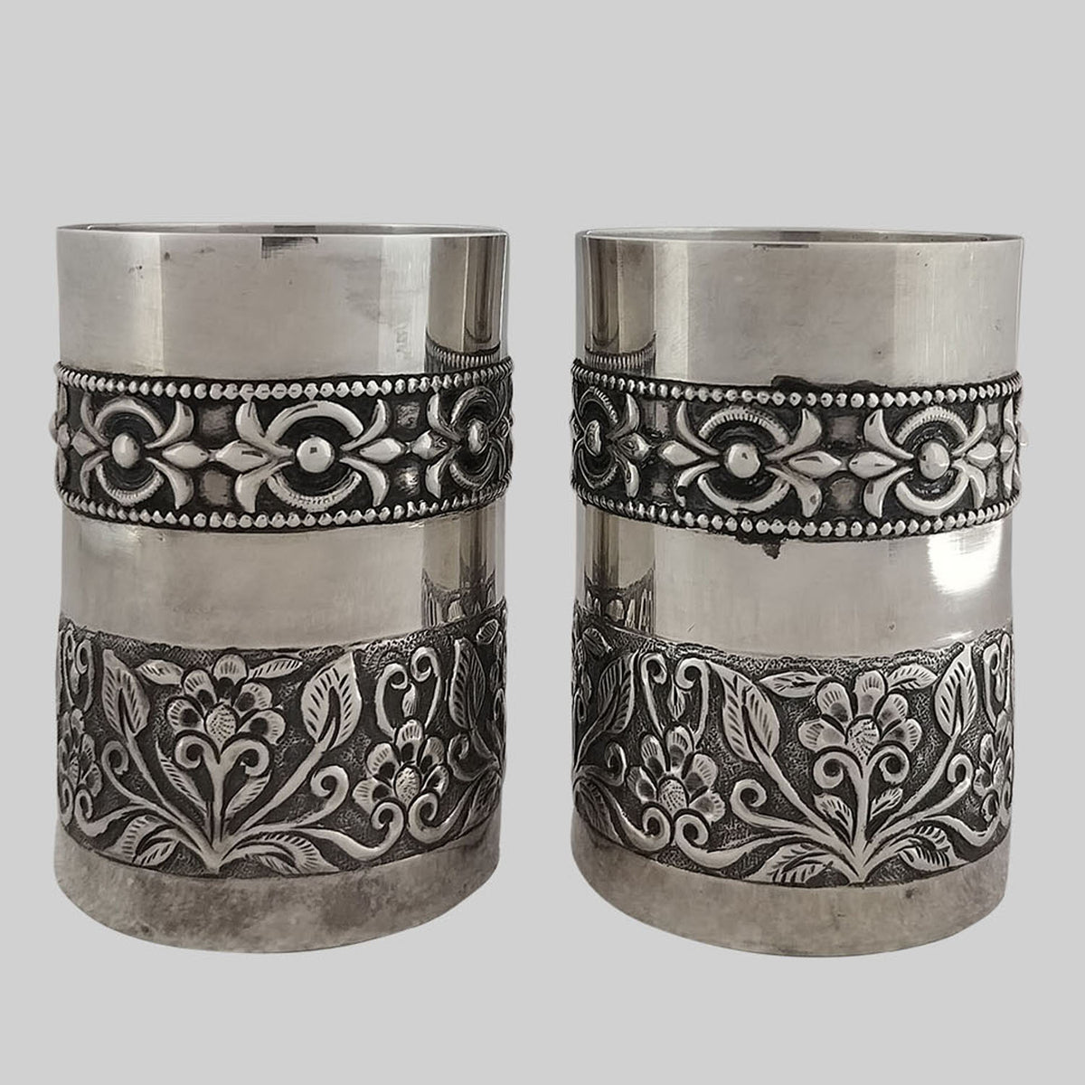 The Bombay Store Silver Glass (Set of 2) 326 gm