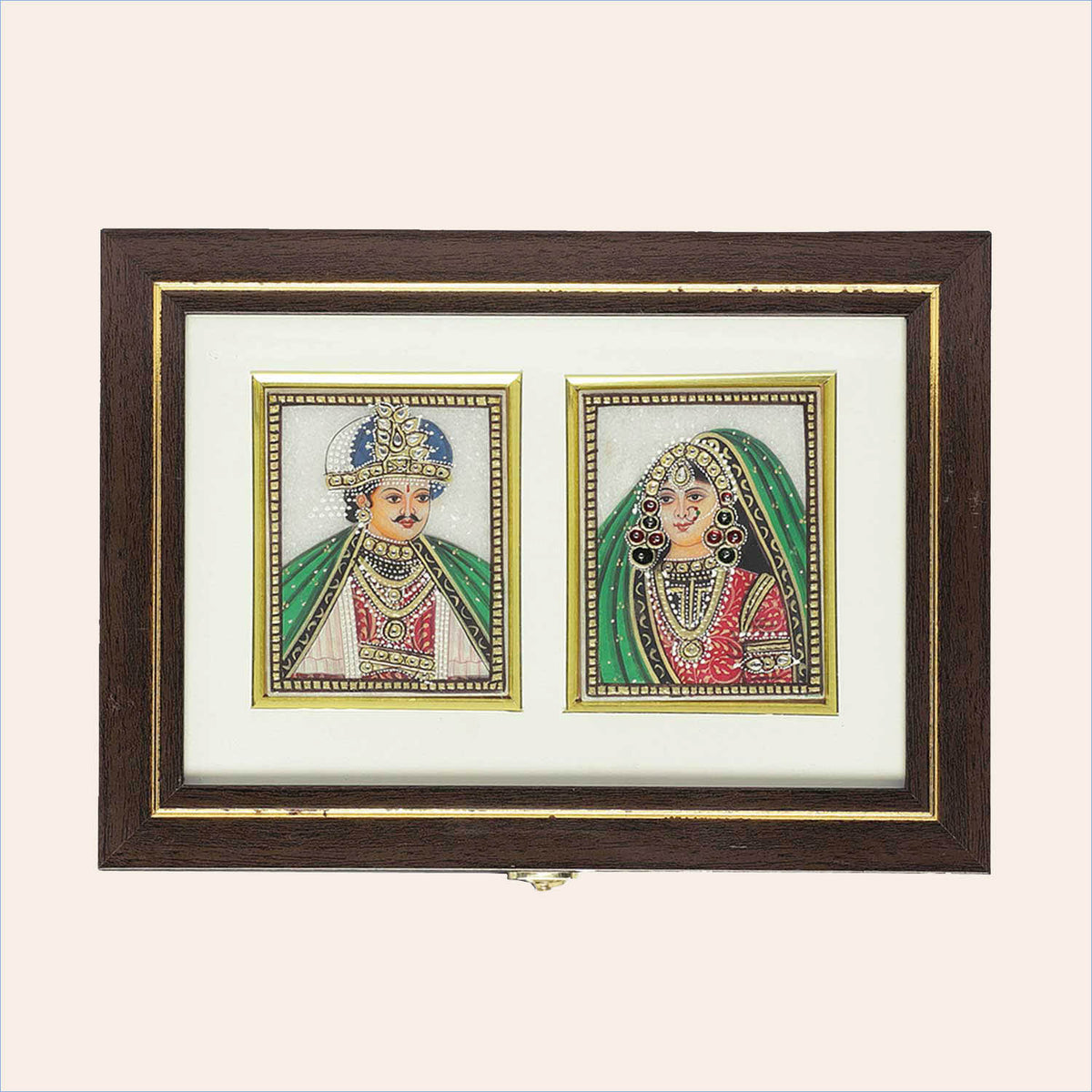 The Bombay Store Marble Inlay Raja Rani Design Rectangle Gift Box 3 in ...