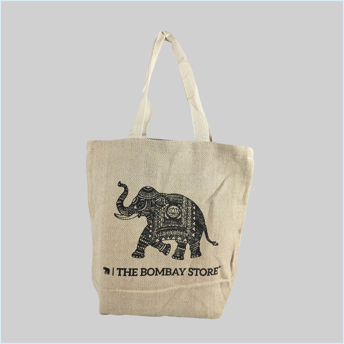 The Bombay Store Elephant Jute Tote Bag