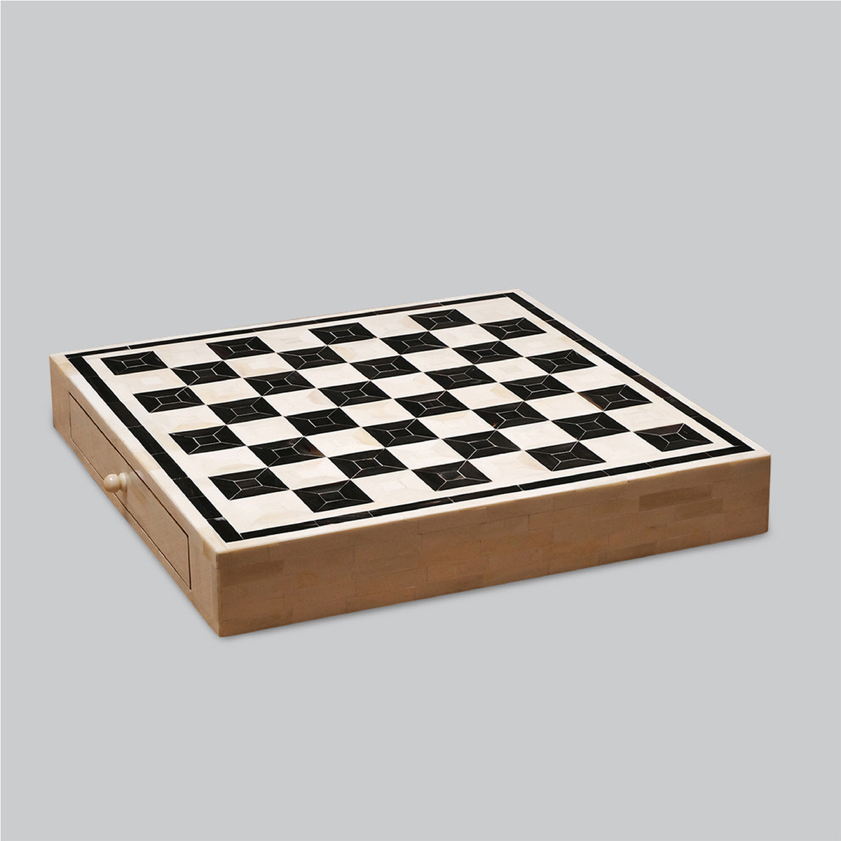 The Bombay Store Camel Bone Chess Set 18 in x 18 in