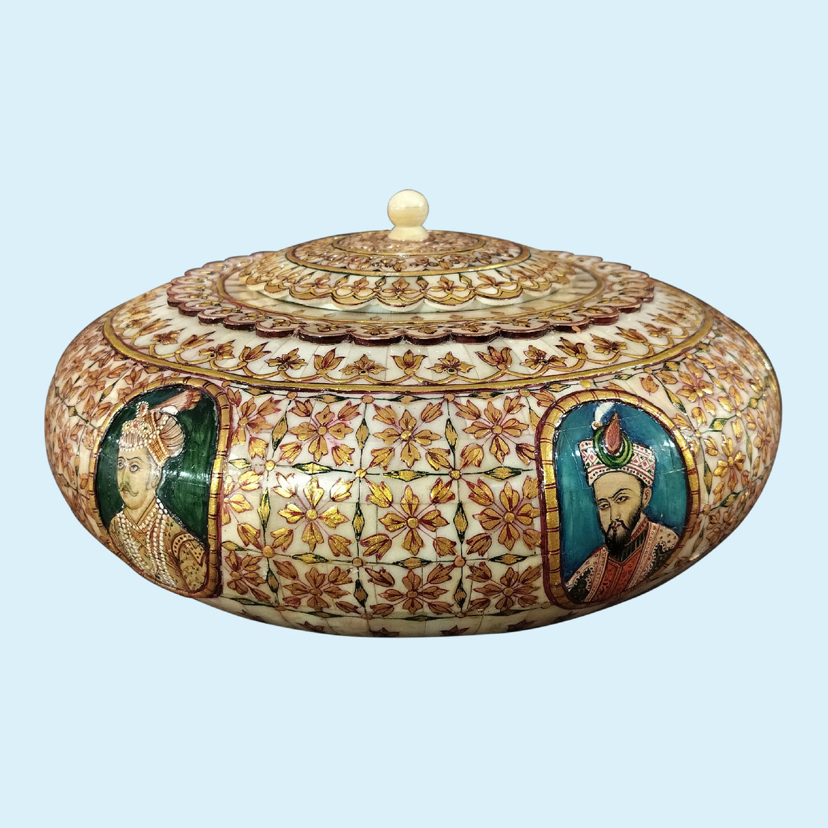 The Bombay Store Bone Tachriya Box with Emboss Work 10 in