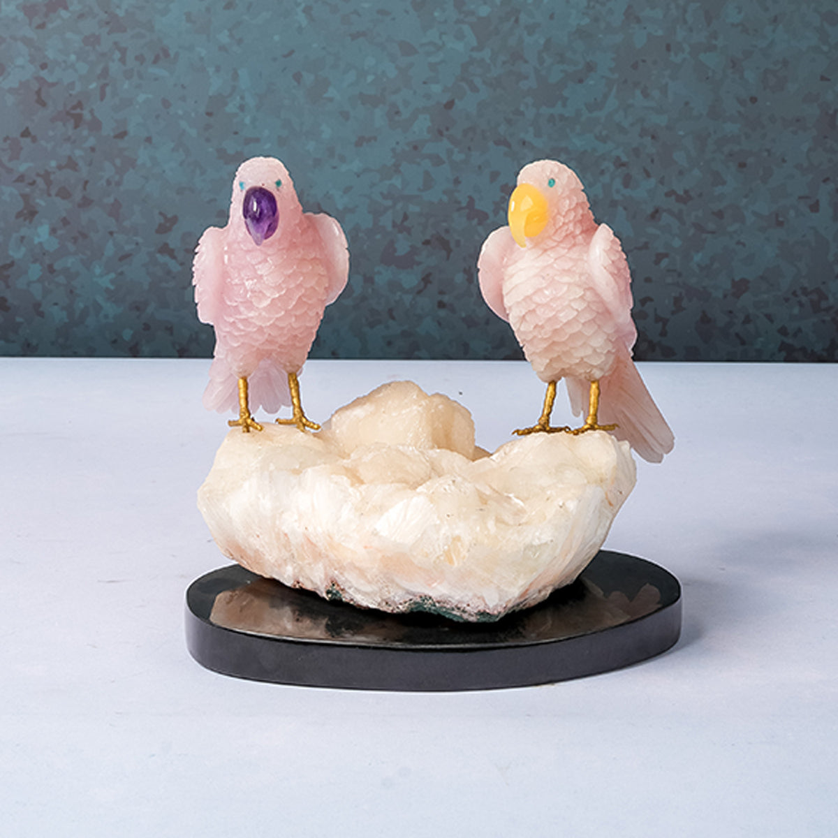 The Bombay Store Semi Precious Stone Birds 8 in x 7 in