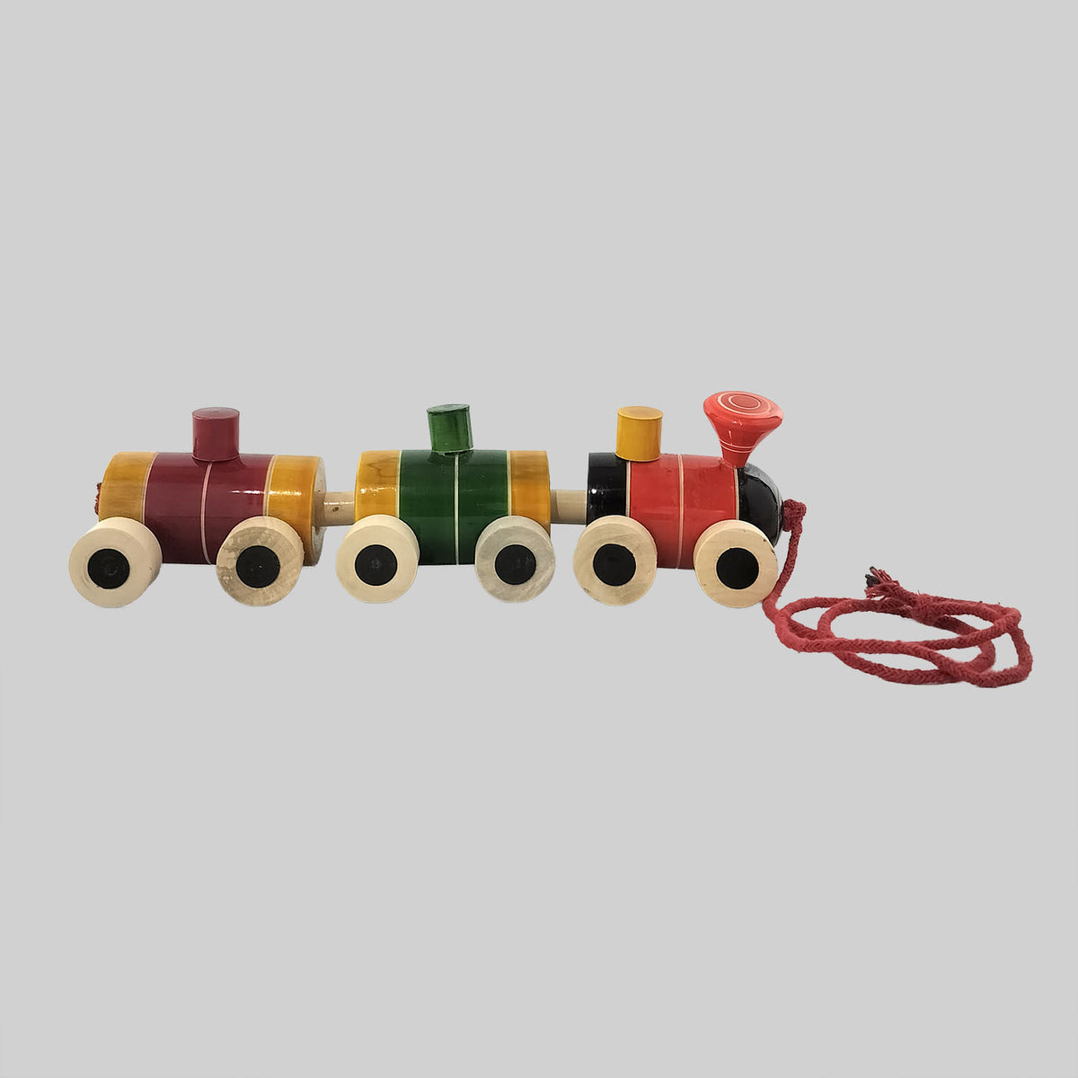 The Bombay Store Pull Train Wooden Toy 11 in