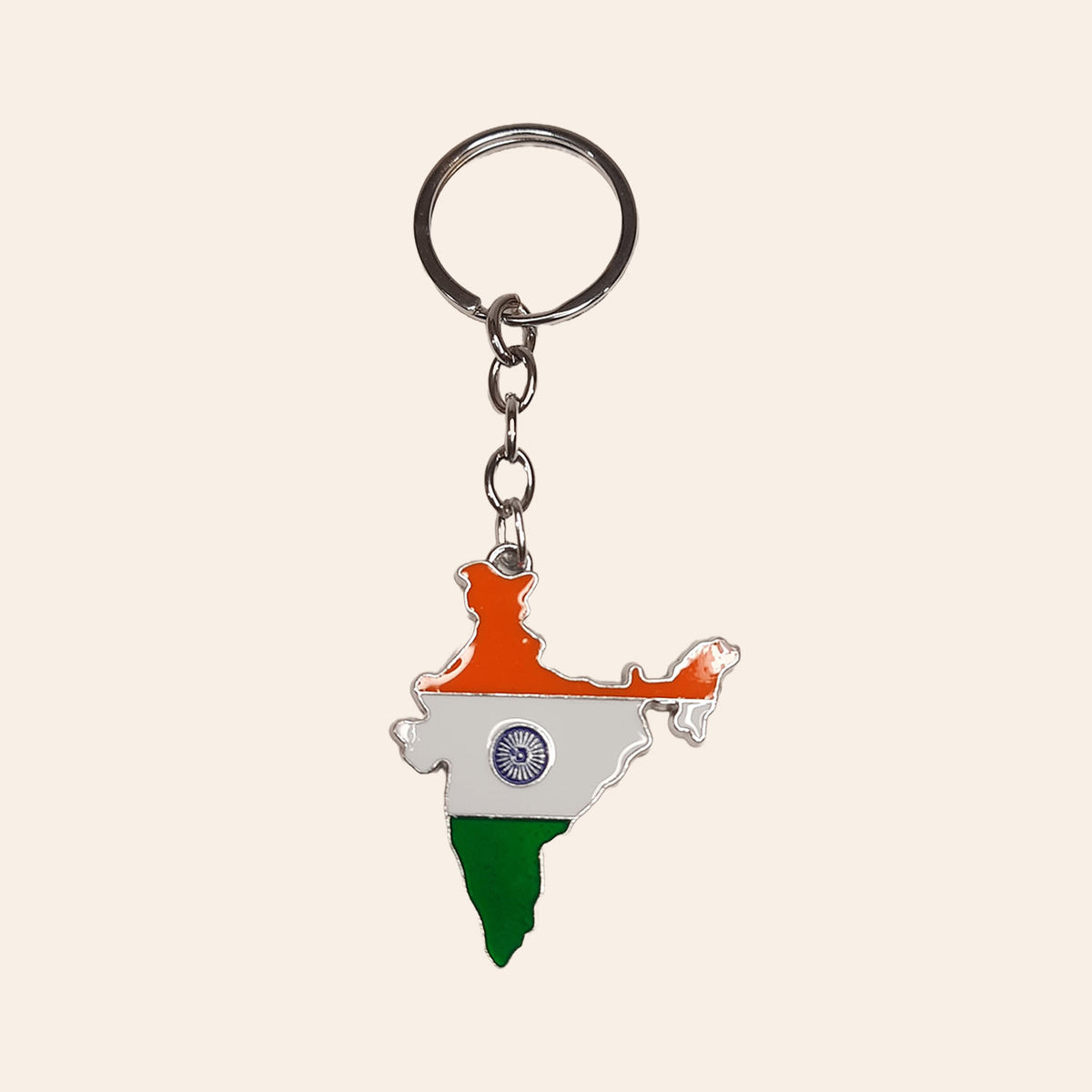 The Bombay Store India Map Metal Keychain with Enamel Paint