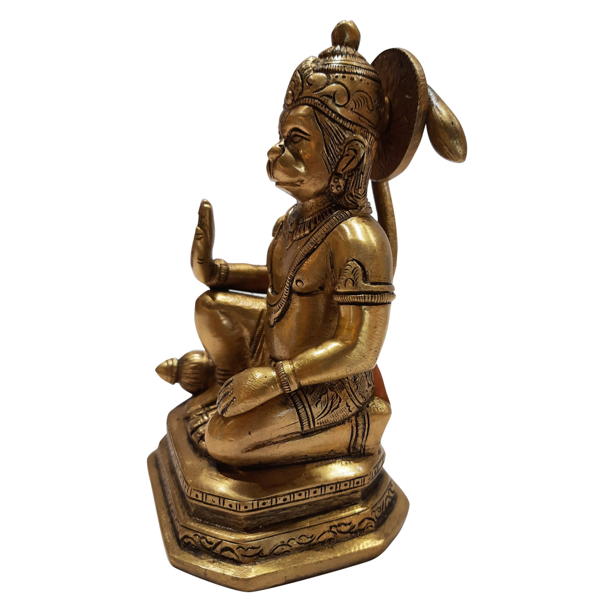 The Bombay Store Brass Hanuman Sitting on Base