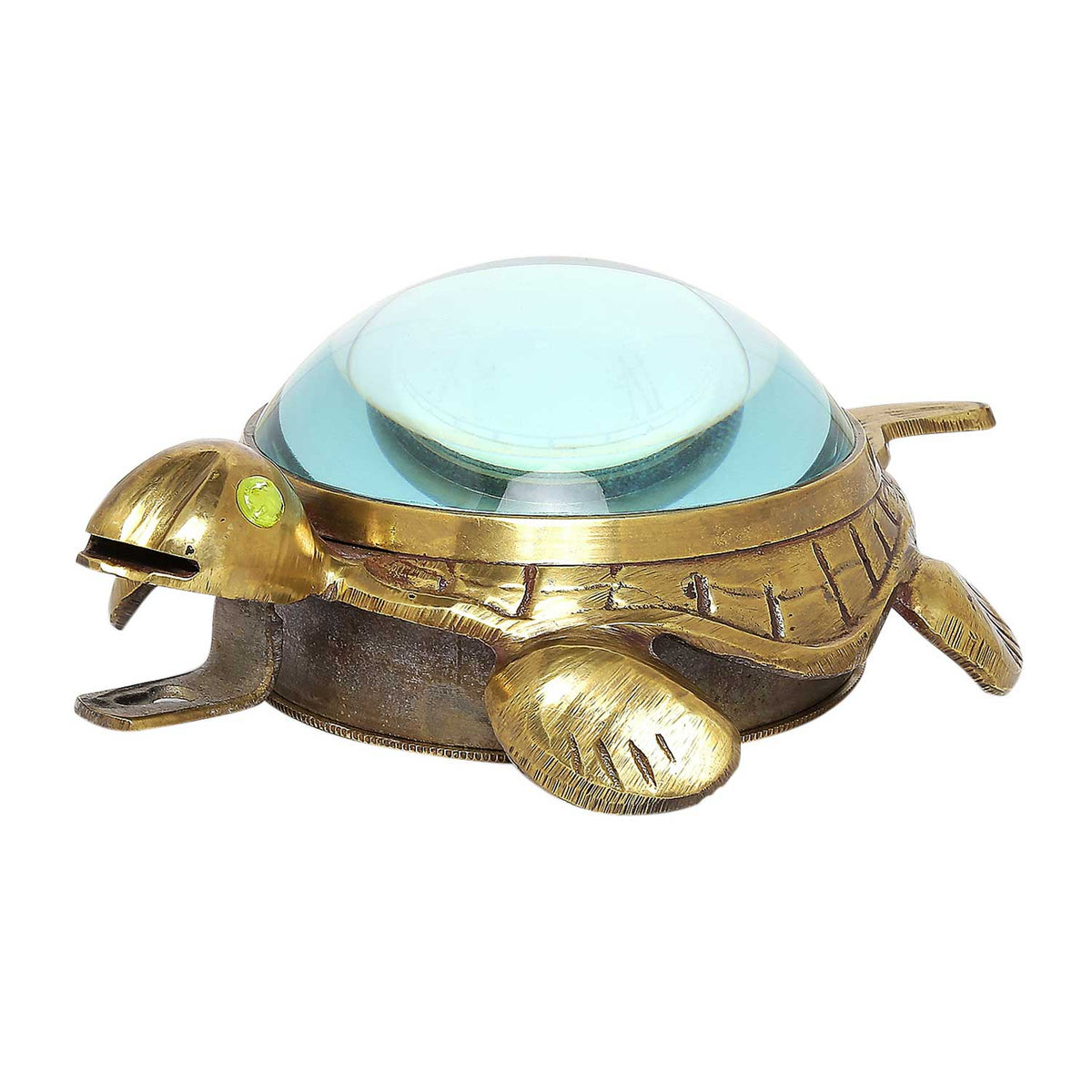 The Bombay Store Brass Turtle Shape Table Clock
