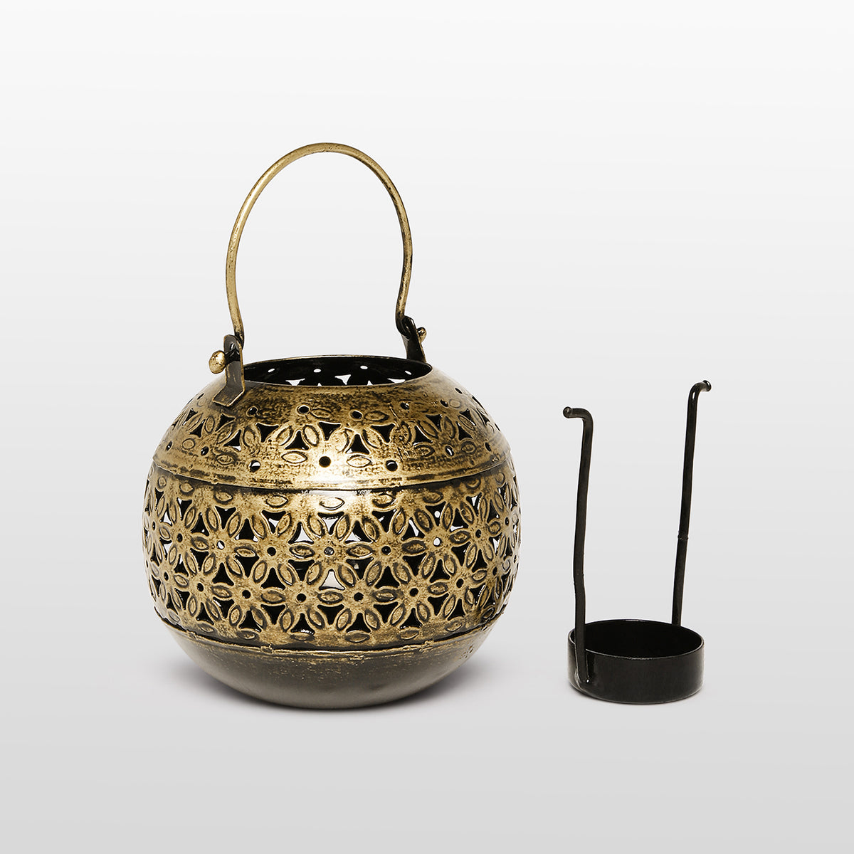 The Bombay Store T-Lite Holder Small Lota with Cutwork