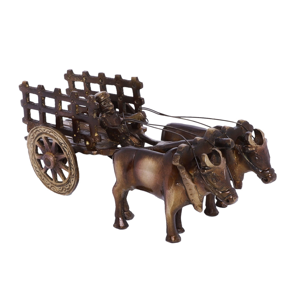 The Bombay Store Brass Vintage Antique Finish Bullock Cart